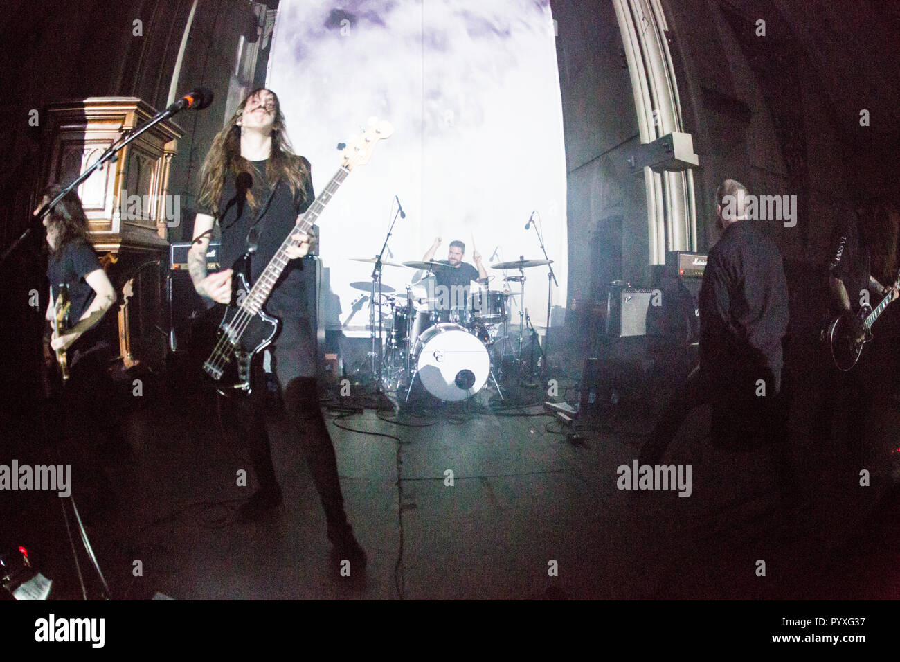Norway, Oslo - October 6, 2018. The Belgian post-metal band Amenra ...