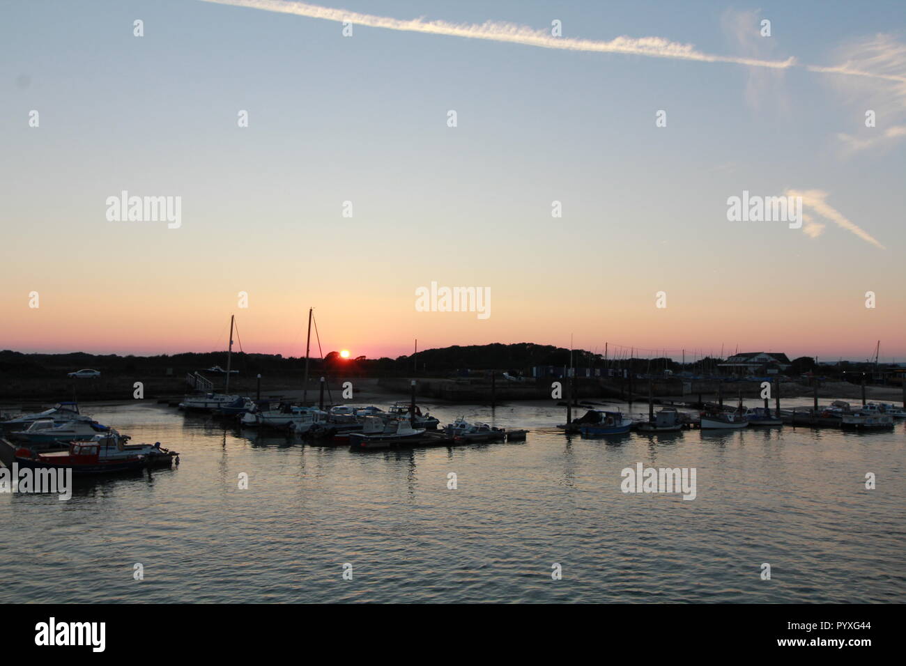 Littlehampton harbour at sunset Stock Photo - Alamy