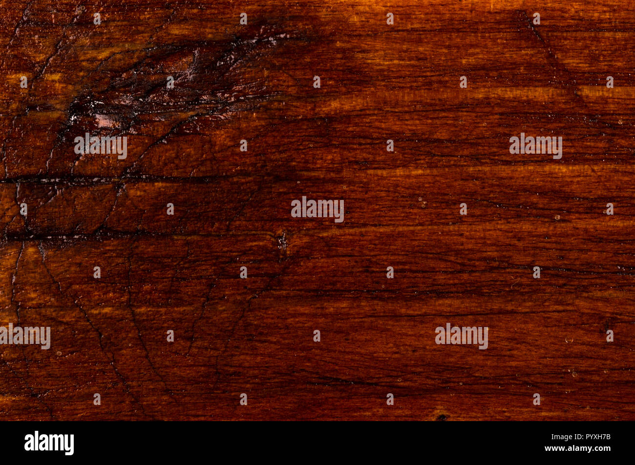 texture dark weathered teak wood with copper details, close up Stock ...