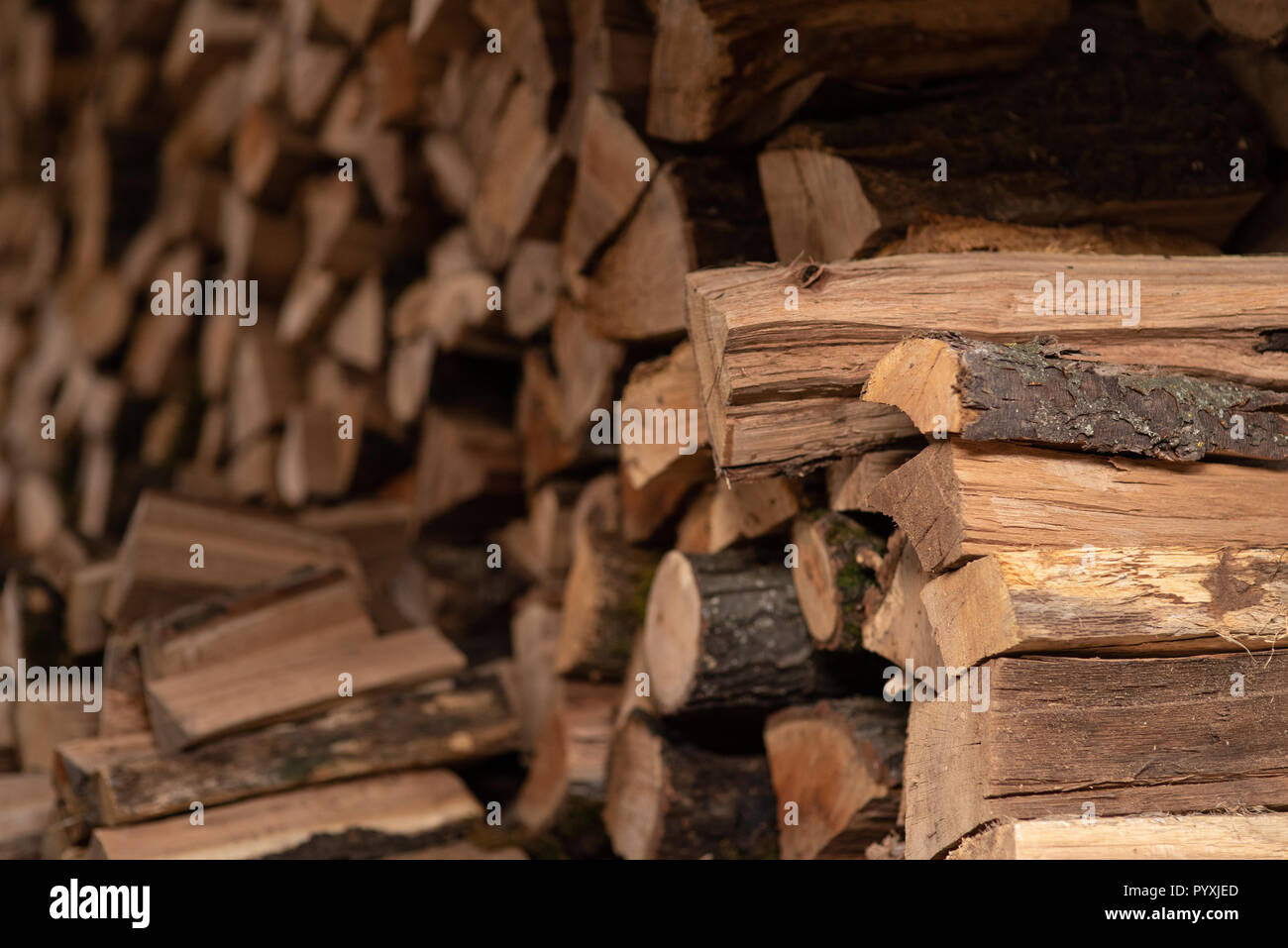 wood chops pile Stock Photo - Alamy