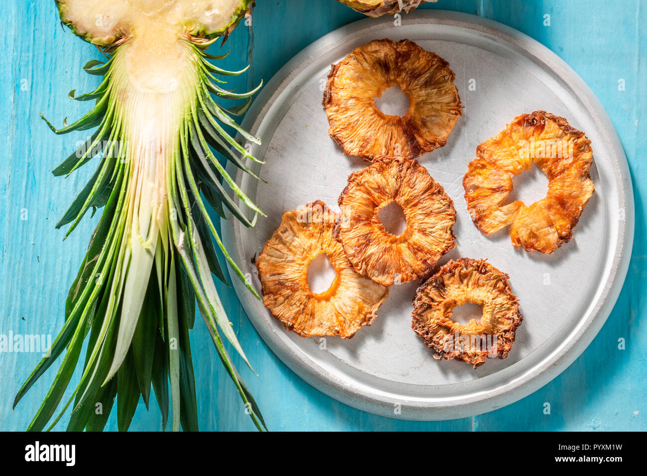 Delicious sun dried pineapple made of fresh fruits Stock Photo - Alamy