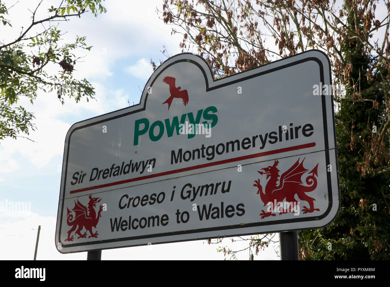 Welsh dragon road sign hi-res stock photography and images - Alamy