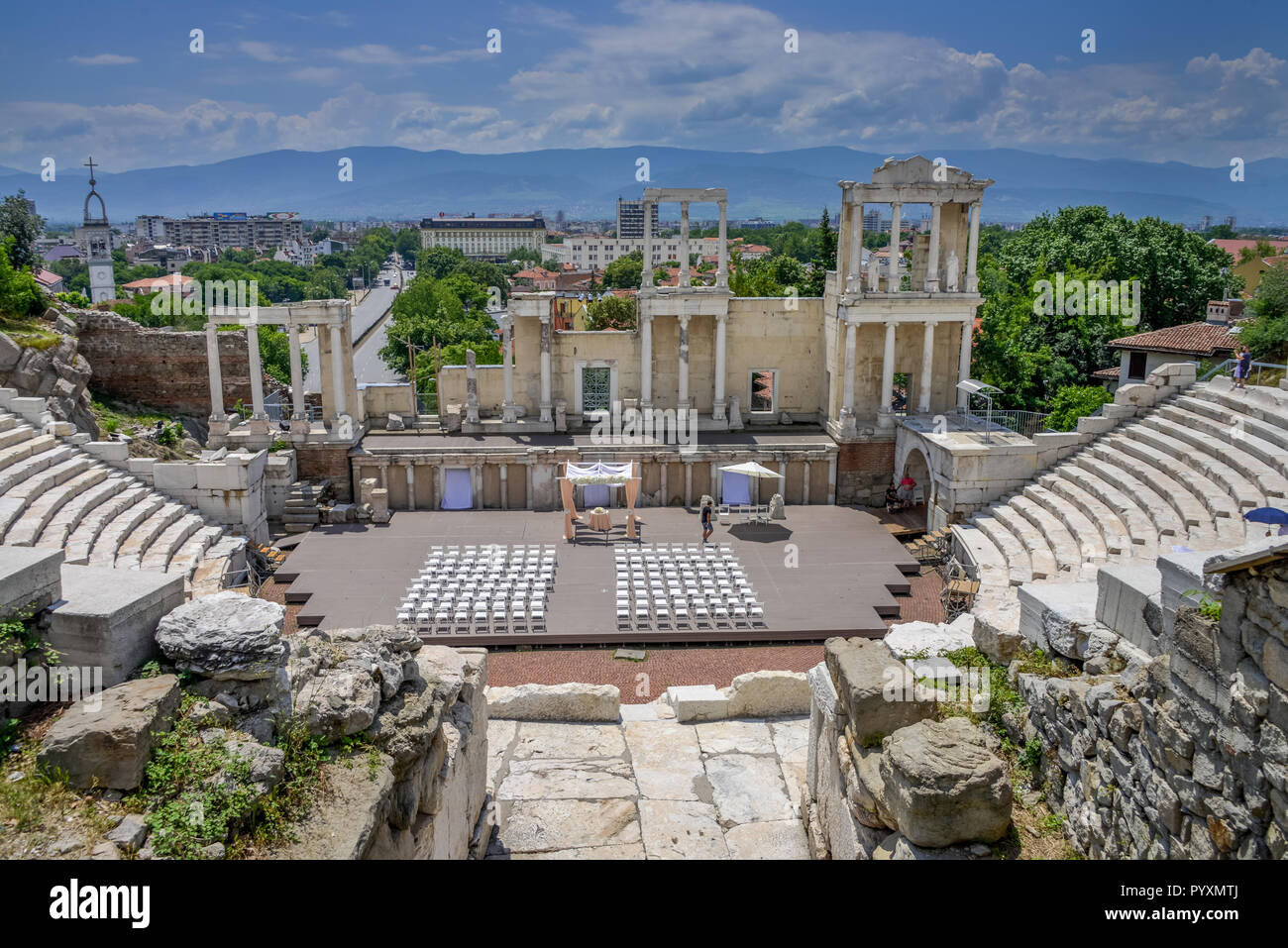 Roman amphitheatre, Old Town, Plovdiv, Bulgaria, Roemisches ...