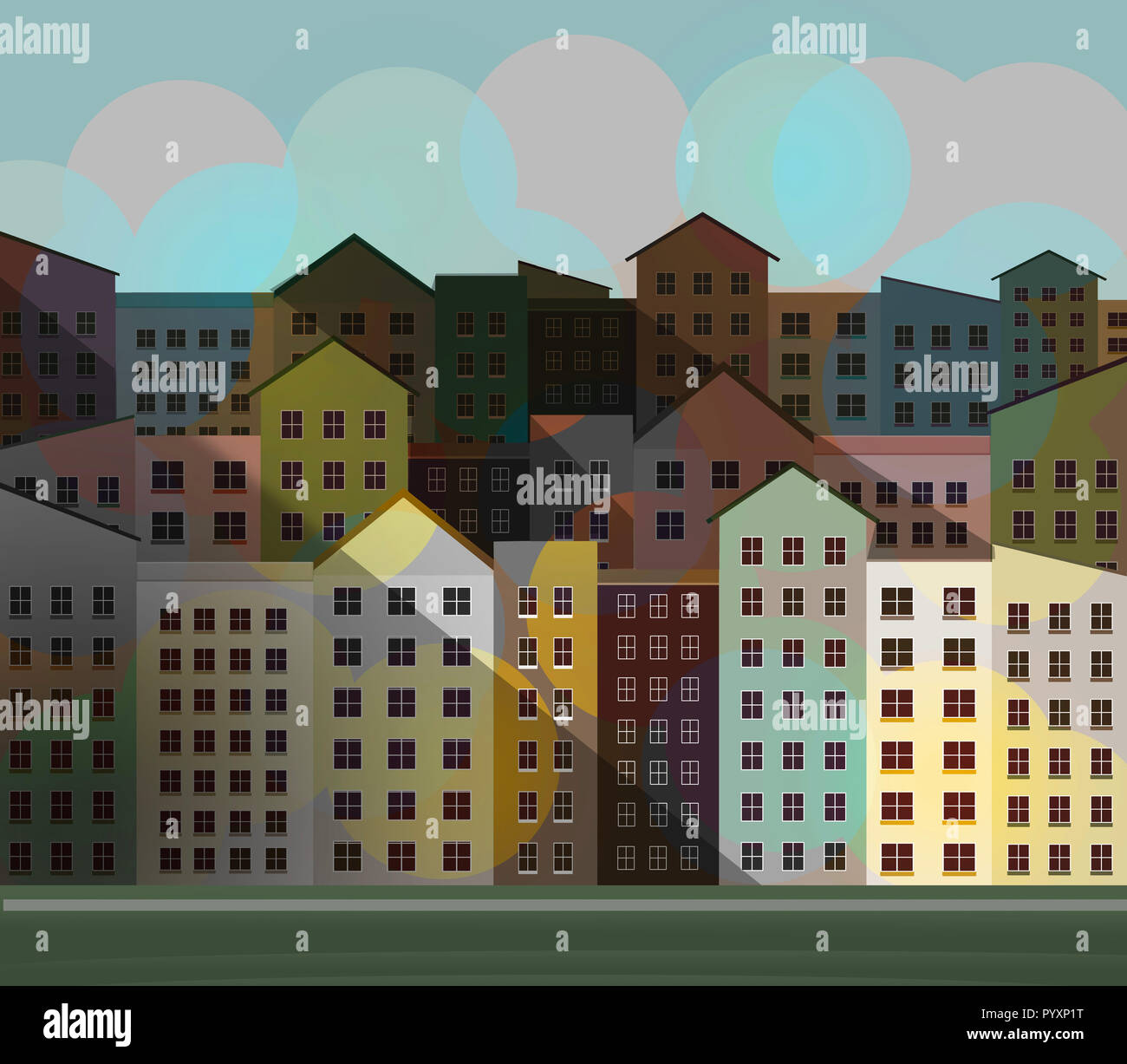 City buildings, apartments in a downtown neighborhood are seen in an ...