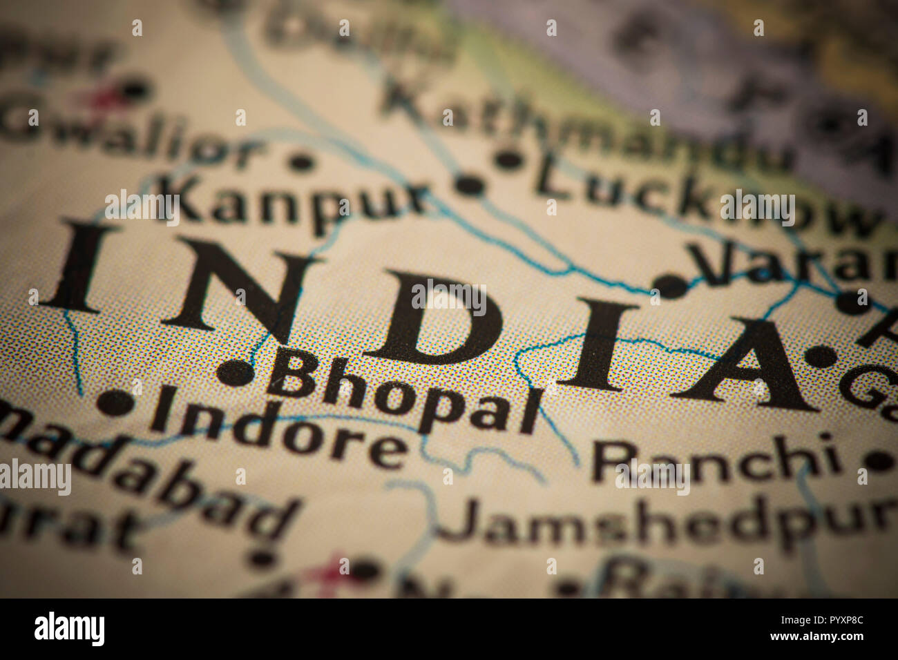 Closeup of India on a world map Stock Photo - Alamy