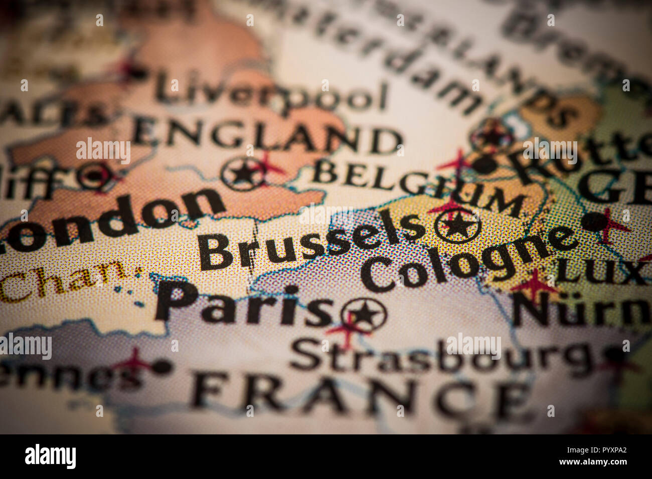 Brussels on a map hi-res stock photography and images - Alamy
