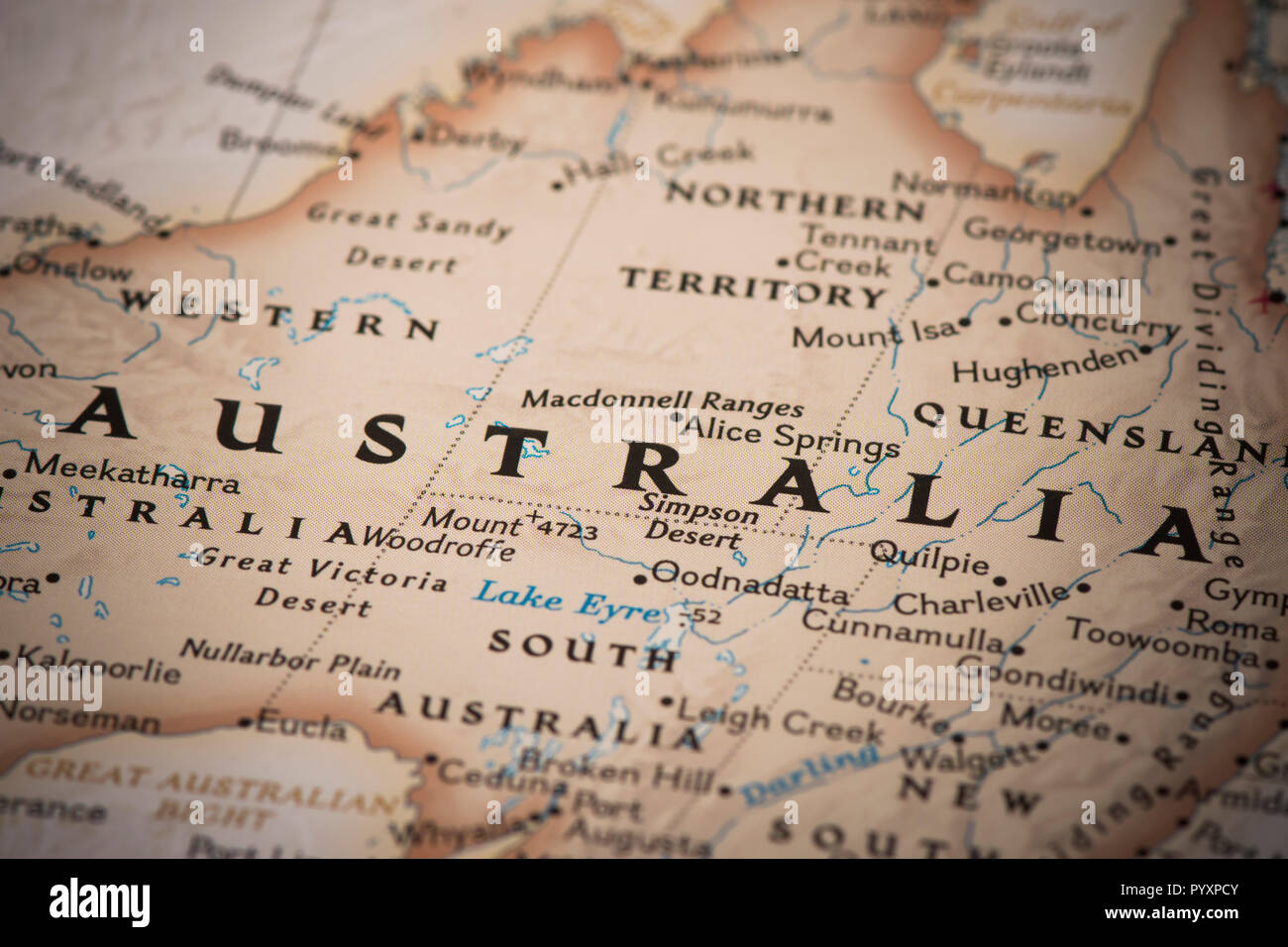 Australia on a world map Stock Photo - Alamy
