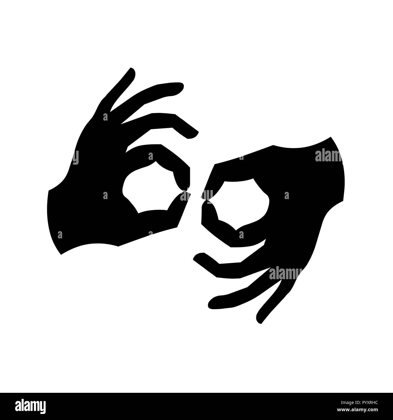 Sign language symbol illustration Stock Photo - Alamy