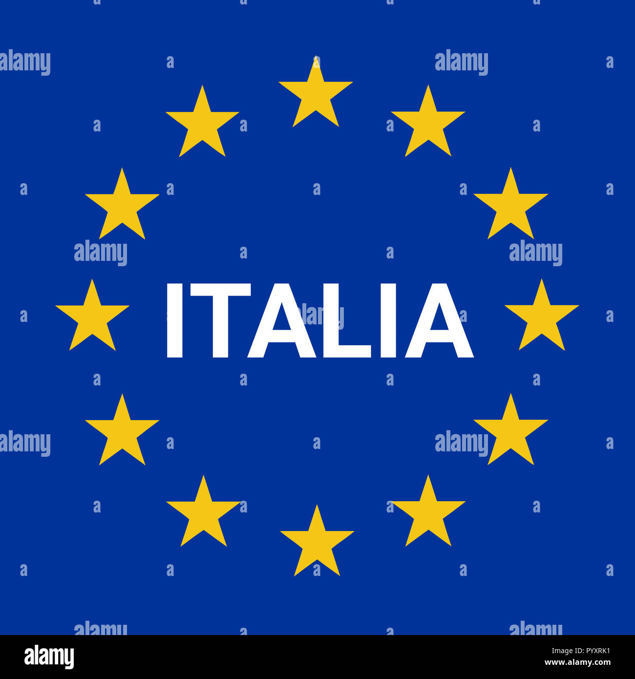 Italy border road sign illustration Stock Photo - Alamy