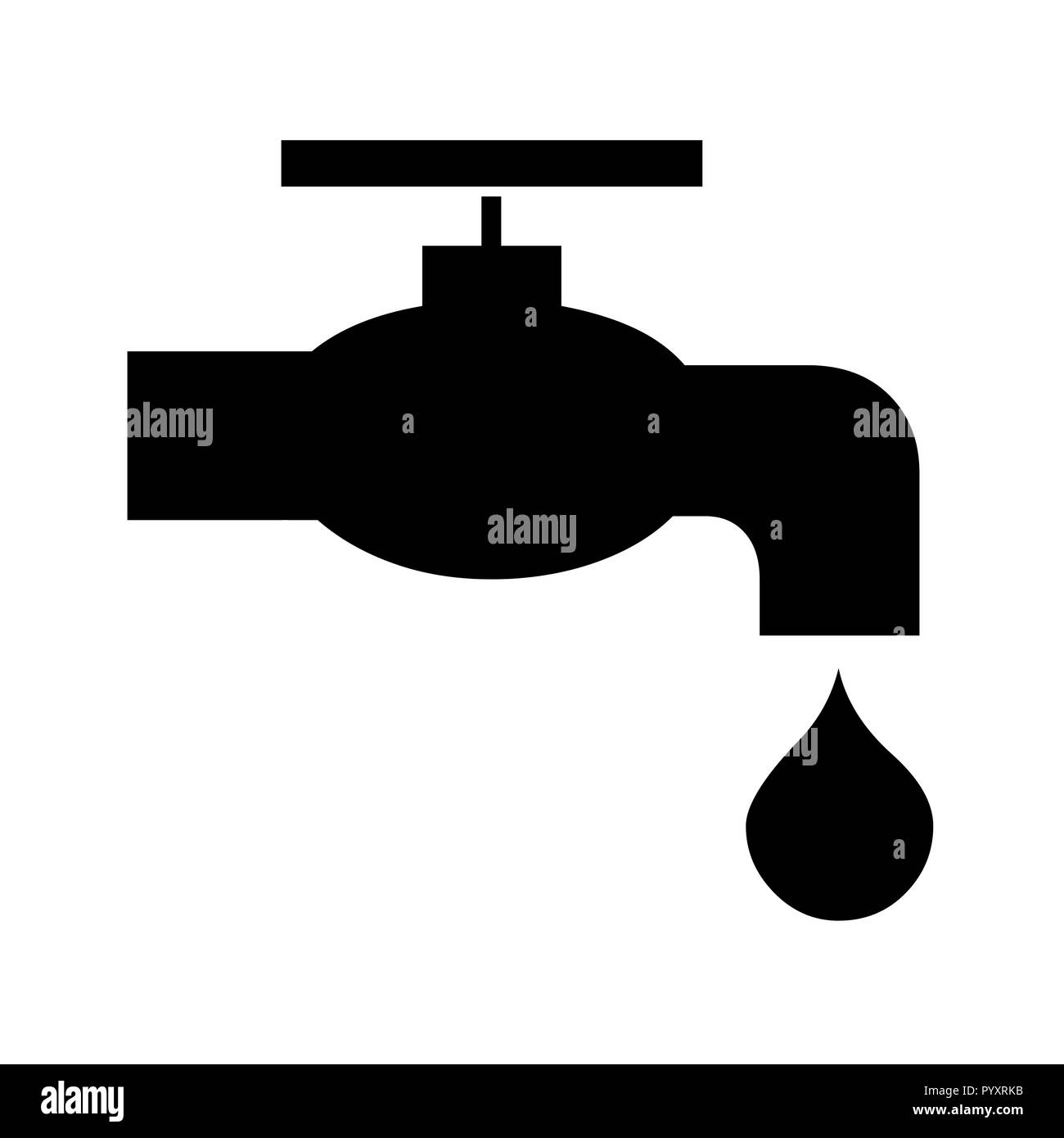 Water tap with falling drop Stock Photo - Alamy