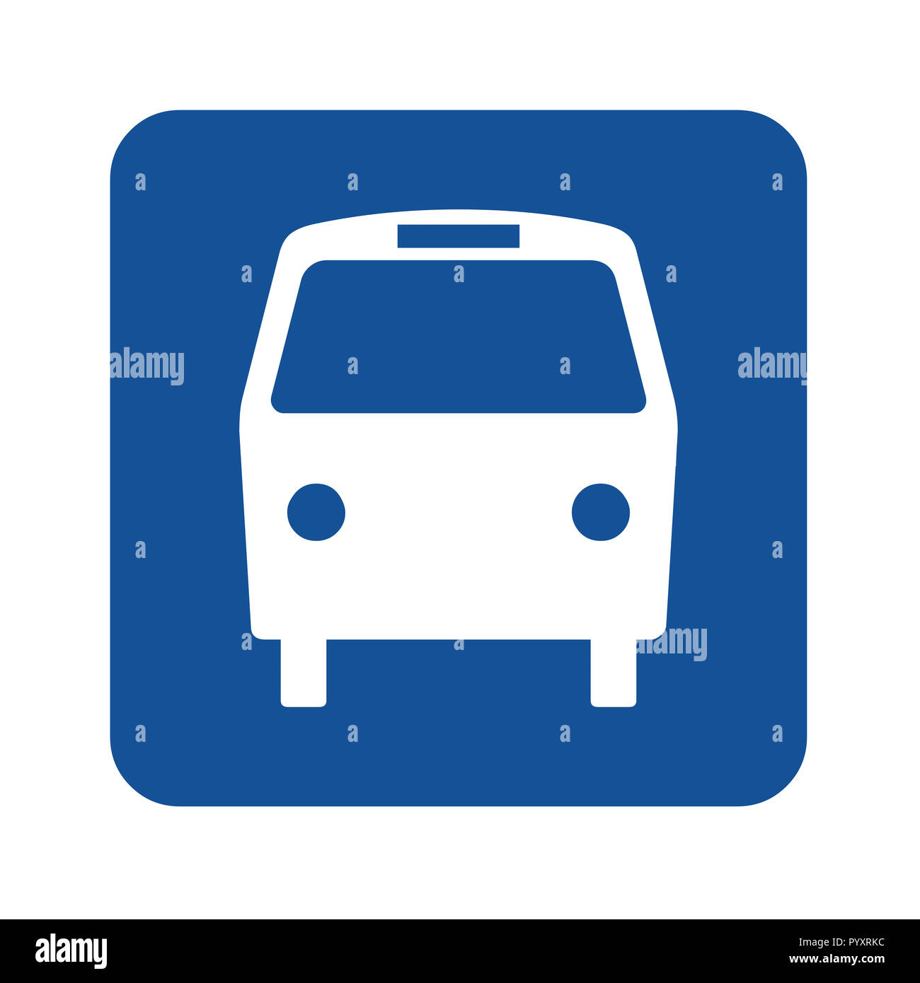 Blue bus symbol illustration Stock Photo - Alamy