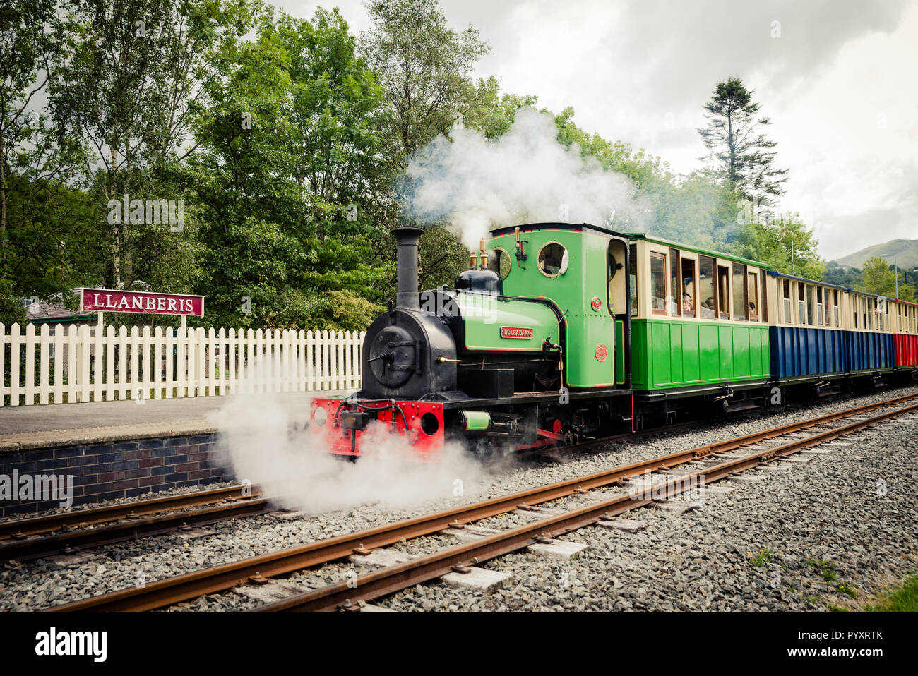 Llanberis Lake Railway, Snowdonia National Park, Wales Stock Photo - Alamy