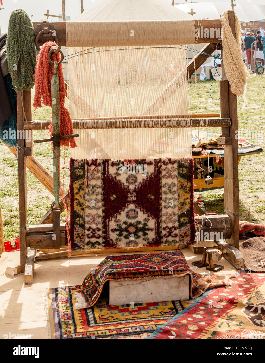 Carpet of traditional types made on a loom Stock Photo - Alamy