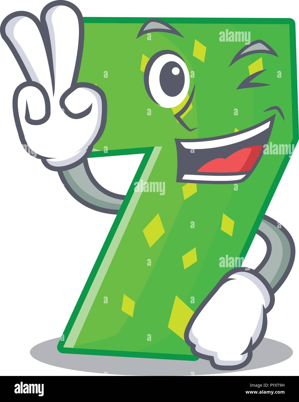 Two finger number seven sign on door cartoon Stock Vector Image & Art ...