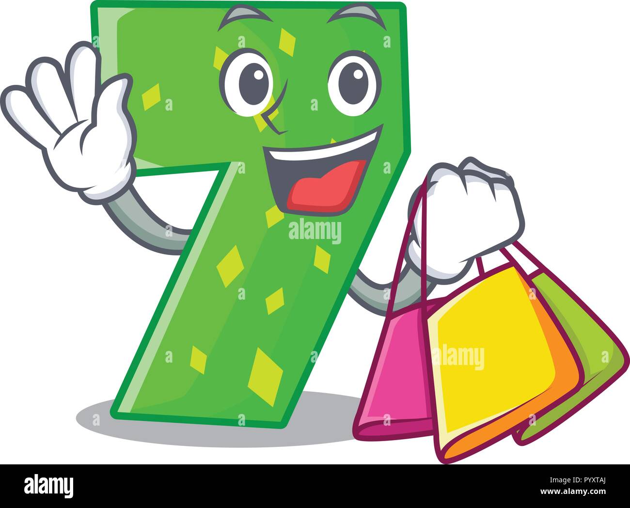 Shopping number seven sign on door cartoon Stock Vector Image & Art - Alamy