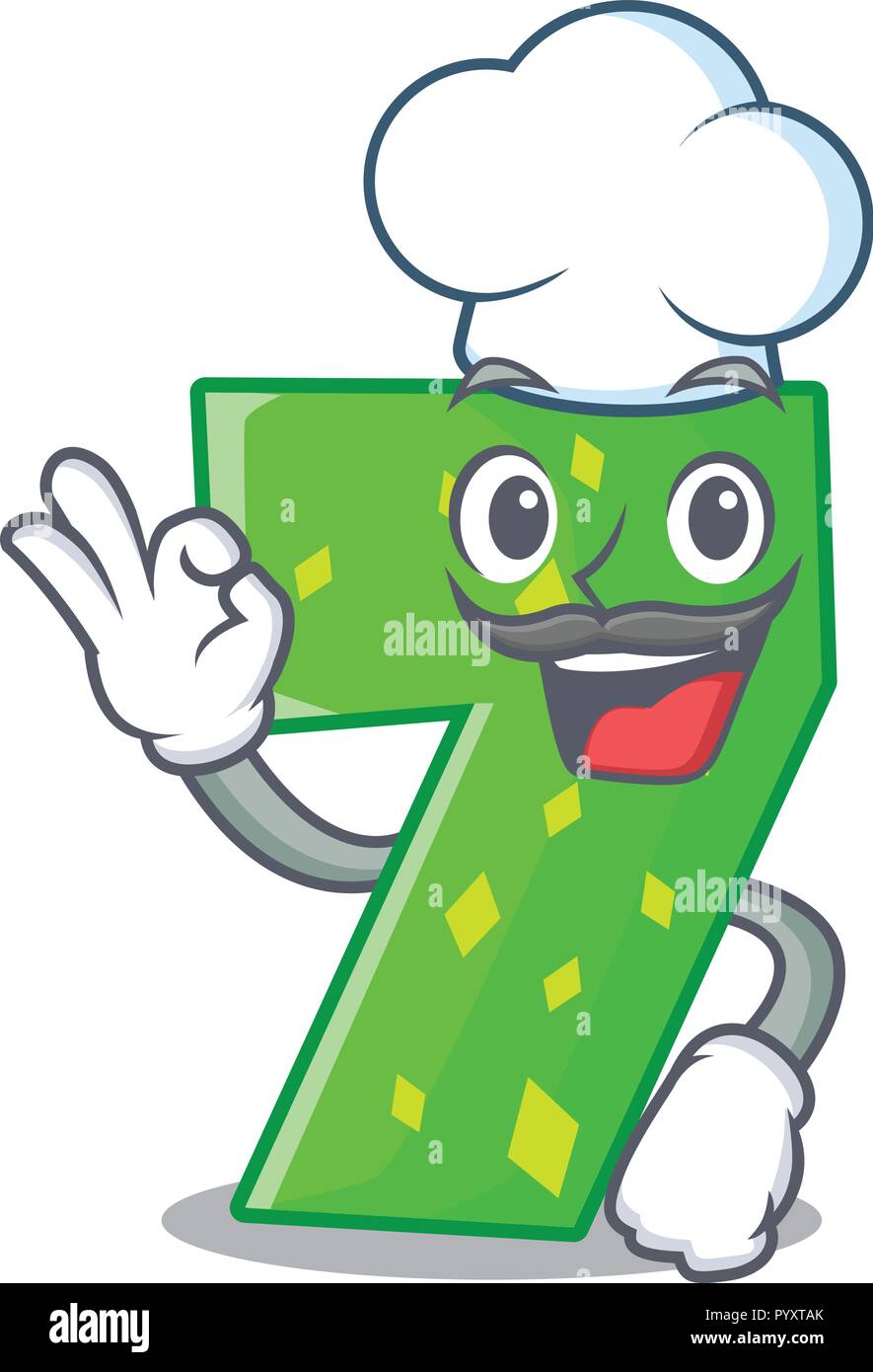 Chef number seven sign on door cartoon Stock Vector Image & Art - Alamy