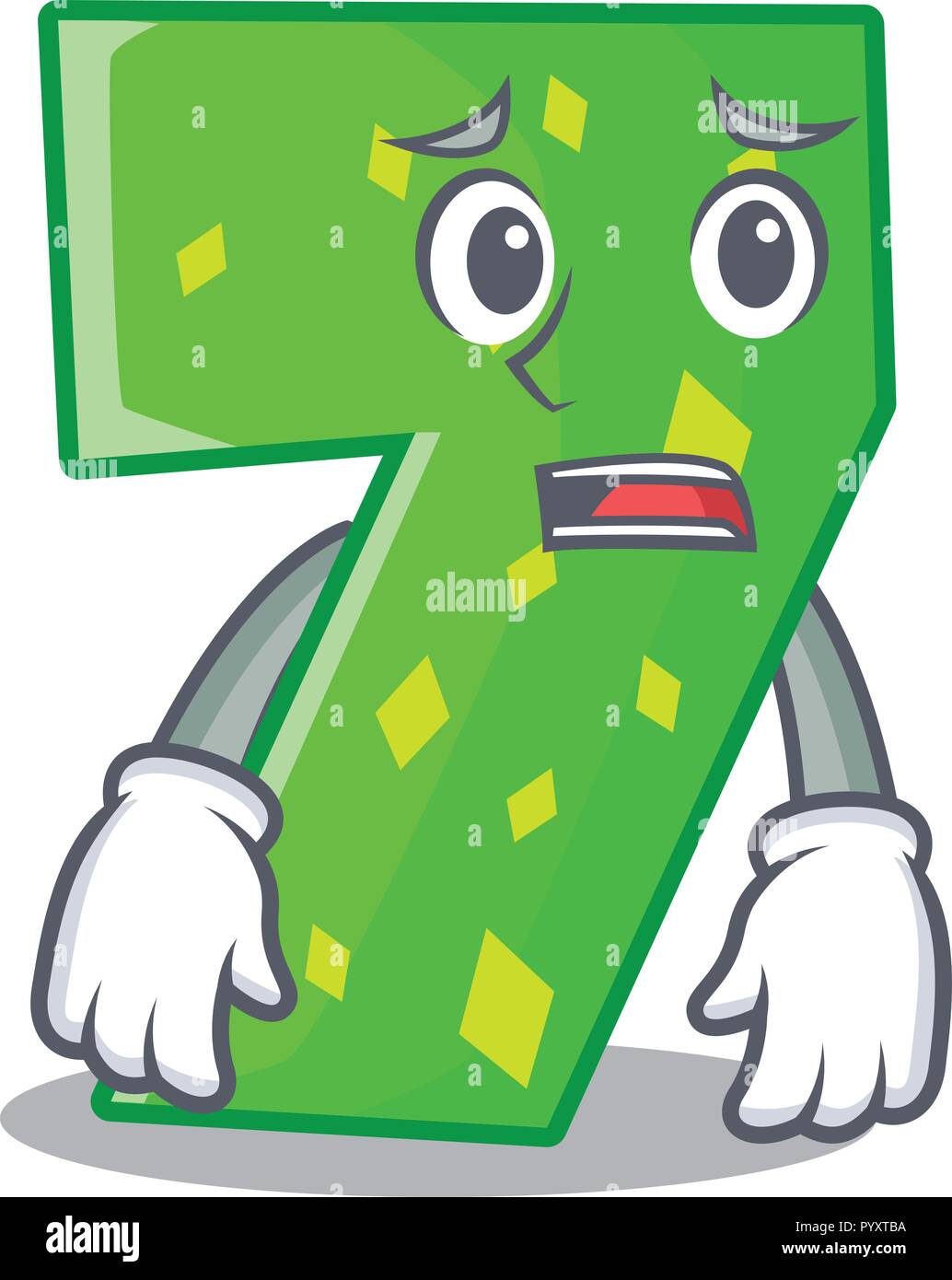 Afraid cartoon number seven on stone wall Stock Vector Image & Art - Alamy