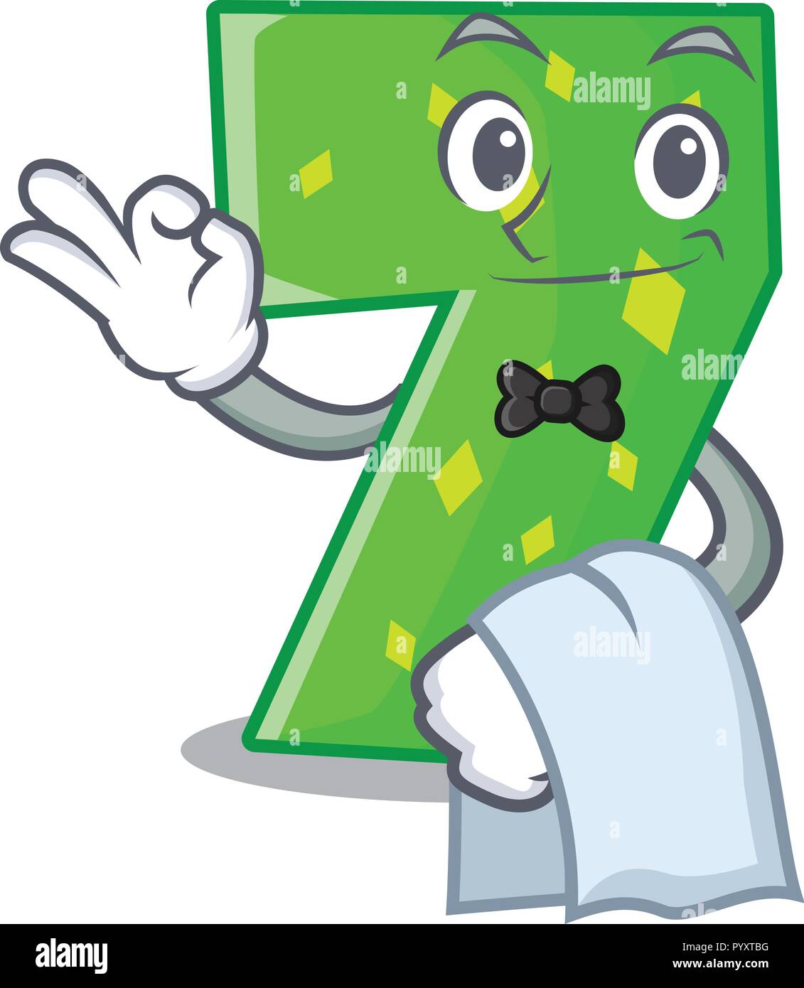 Waiter cartoon number seven on stone wall Stock Vector Image & Art - Alamy
