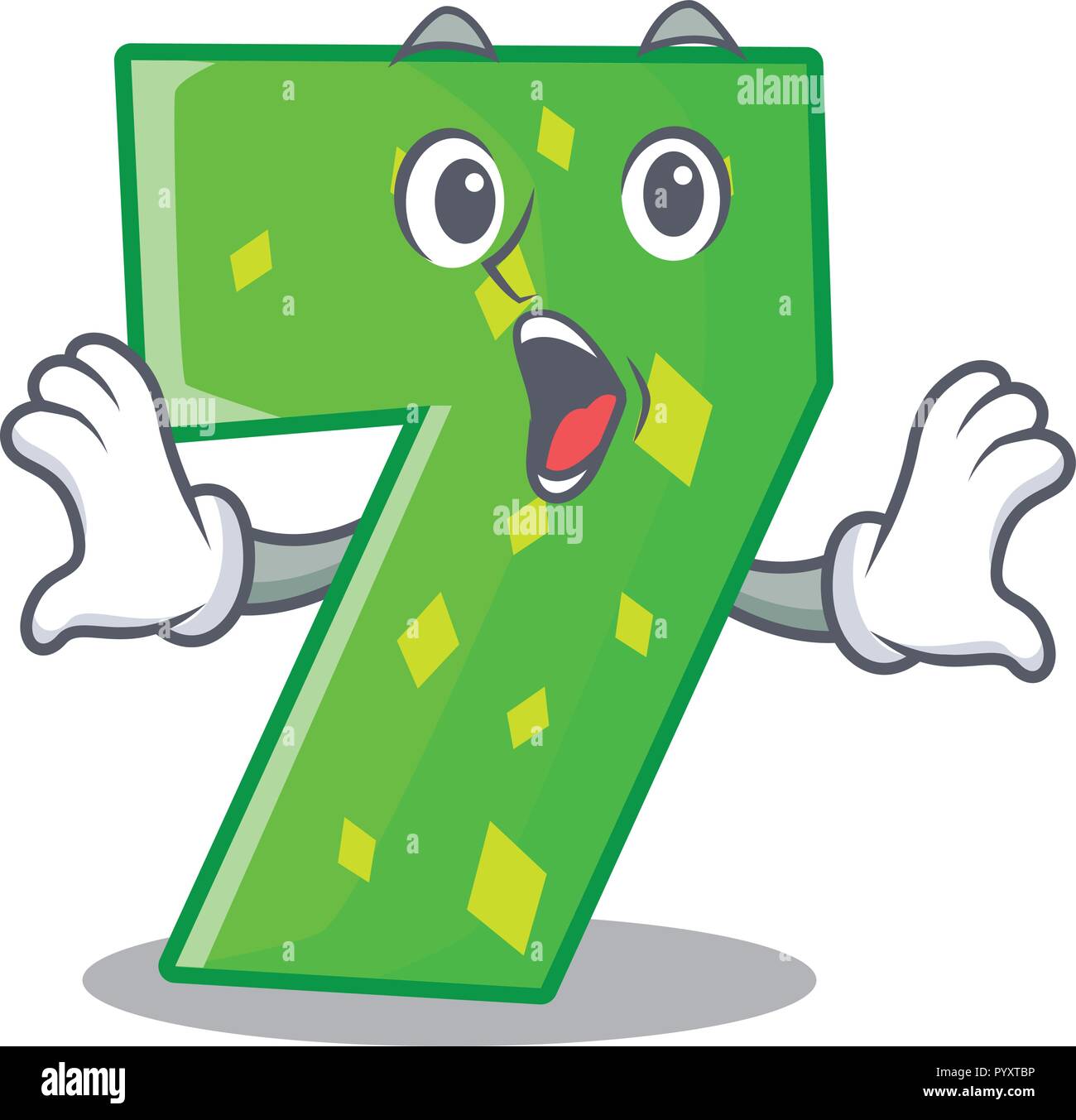 Surprised cartoon number seven on stone wall Stock Vector Image & Art ...