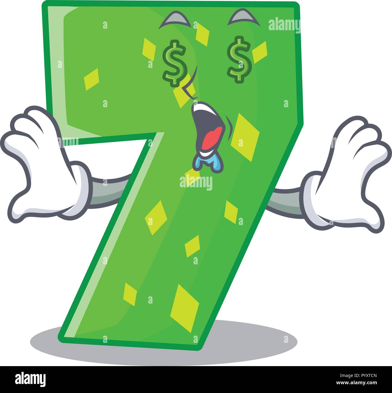 Money eye number seven isolated on the mascot Stock Vector Image & Art ...