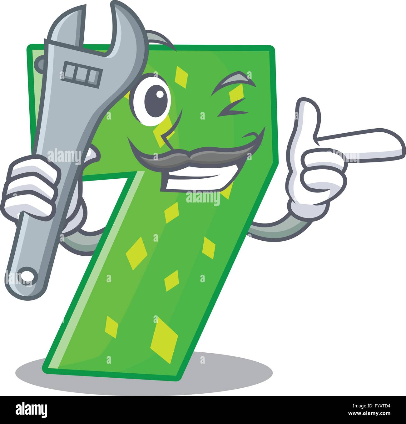 Mechanic number seven isolated on the mascot Stock Vector Image & Art ...