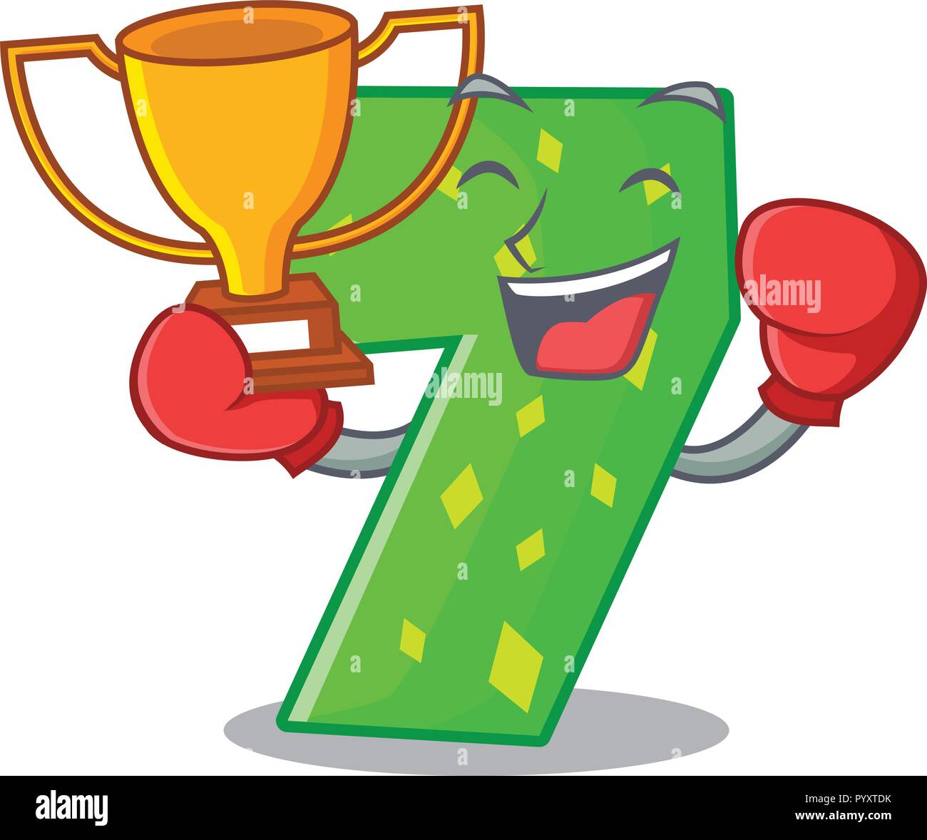 Boxing winner number seven isolated on the mascot Stock Vector Image ...