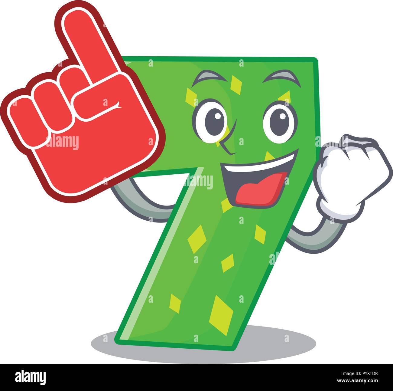 Foam finger number seven isolated on the mascot Stock Vector Image ...