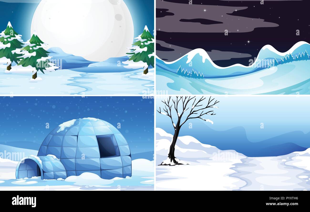 Set of snow background illustration Stock Vector Image & Art - Alamy