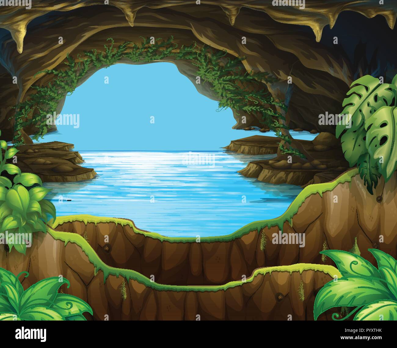 Natural water in cave illustration Stock Vector Image & Art - Alamy