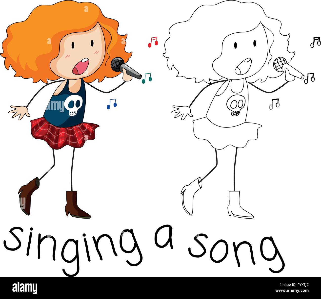 Girl singer character on hi-res stock photography and images - Alamy