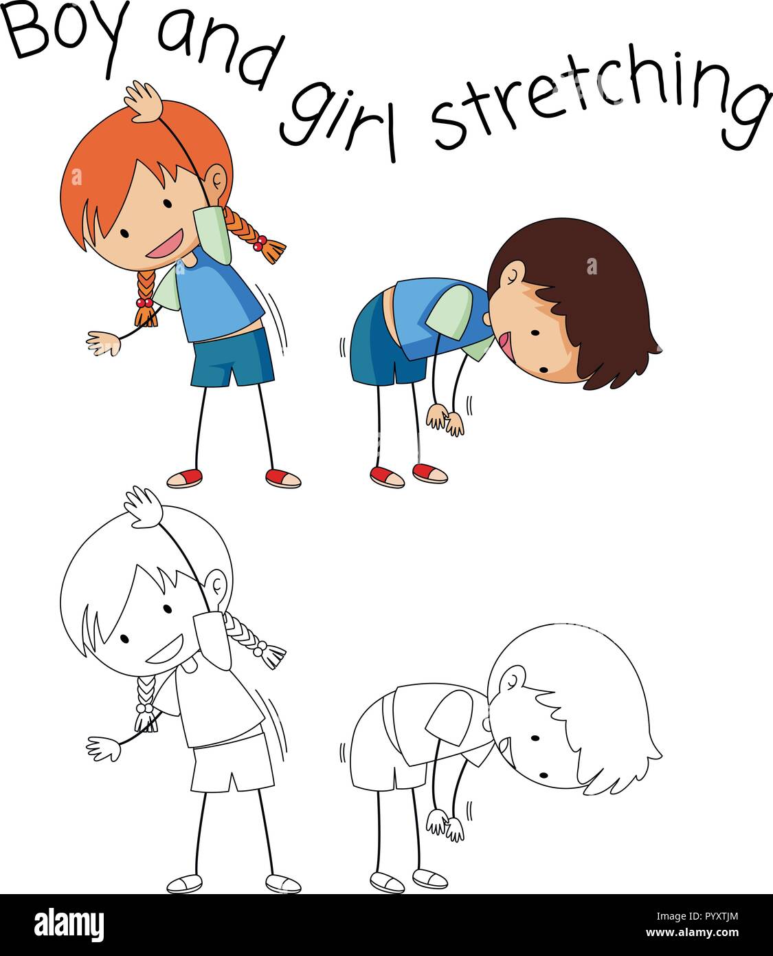 Man cartoon stretching design hi-res stock photography and images - Alamy