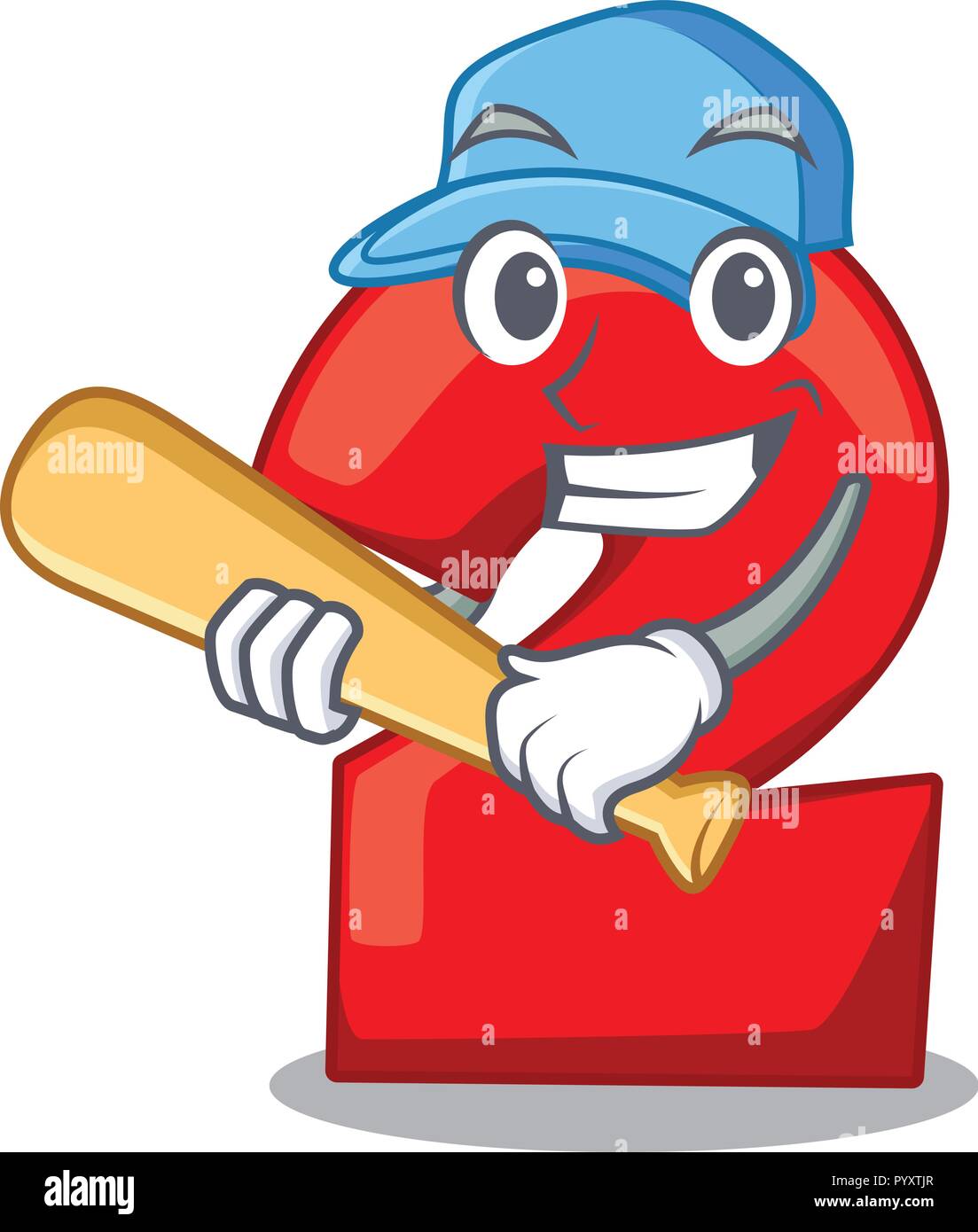 Playing baseball cartoon paper number two on letter Stock Vector Image ...