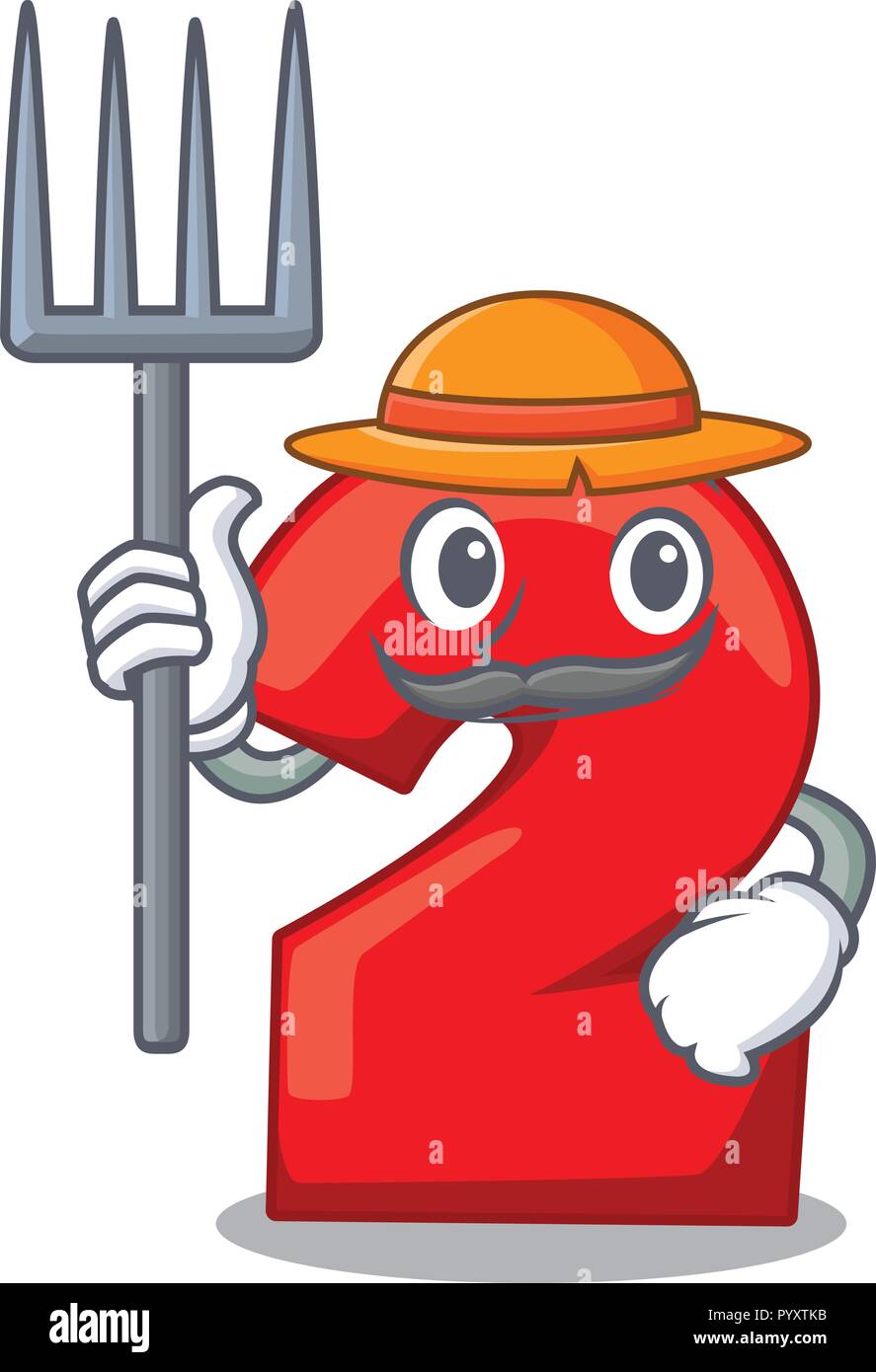 Farmer cartoon paper number two on letter Stock Vector Image & Art - Alamy