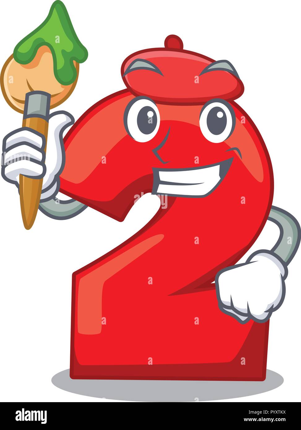 Artist cartoon paper number two on letter Stock Vector Image & Art - Alamy