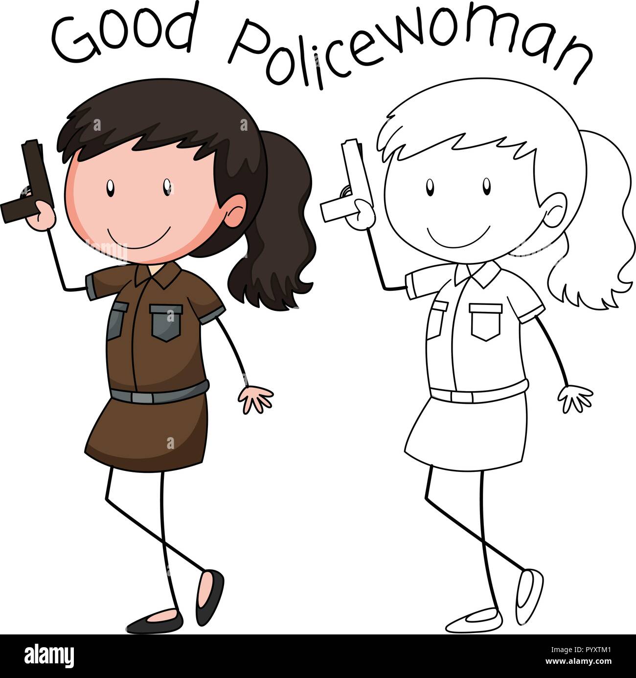 Police woman character Cut Out Stock Images & Pictures - Alamy