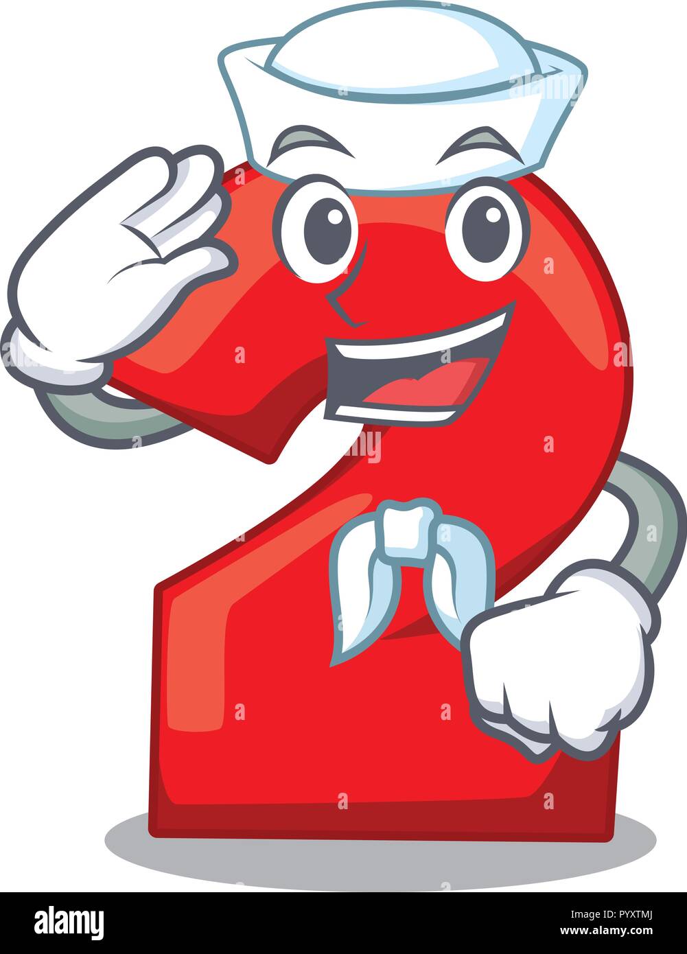 Sailor cartoon paper number two on letter Stock Vector Image & Art - Alamy