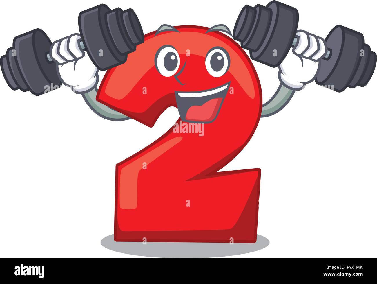 Fitness cartoon paper number two on letter Stock Vector Image & Art - Alamy