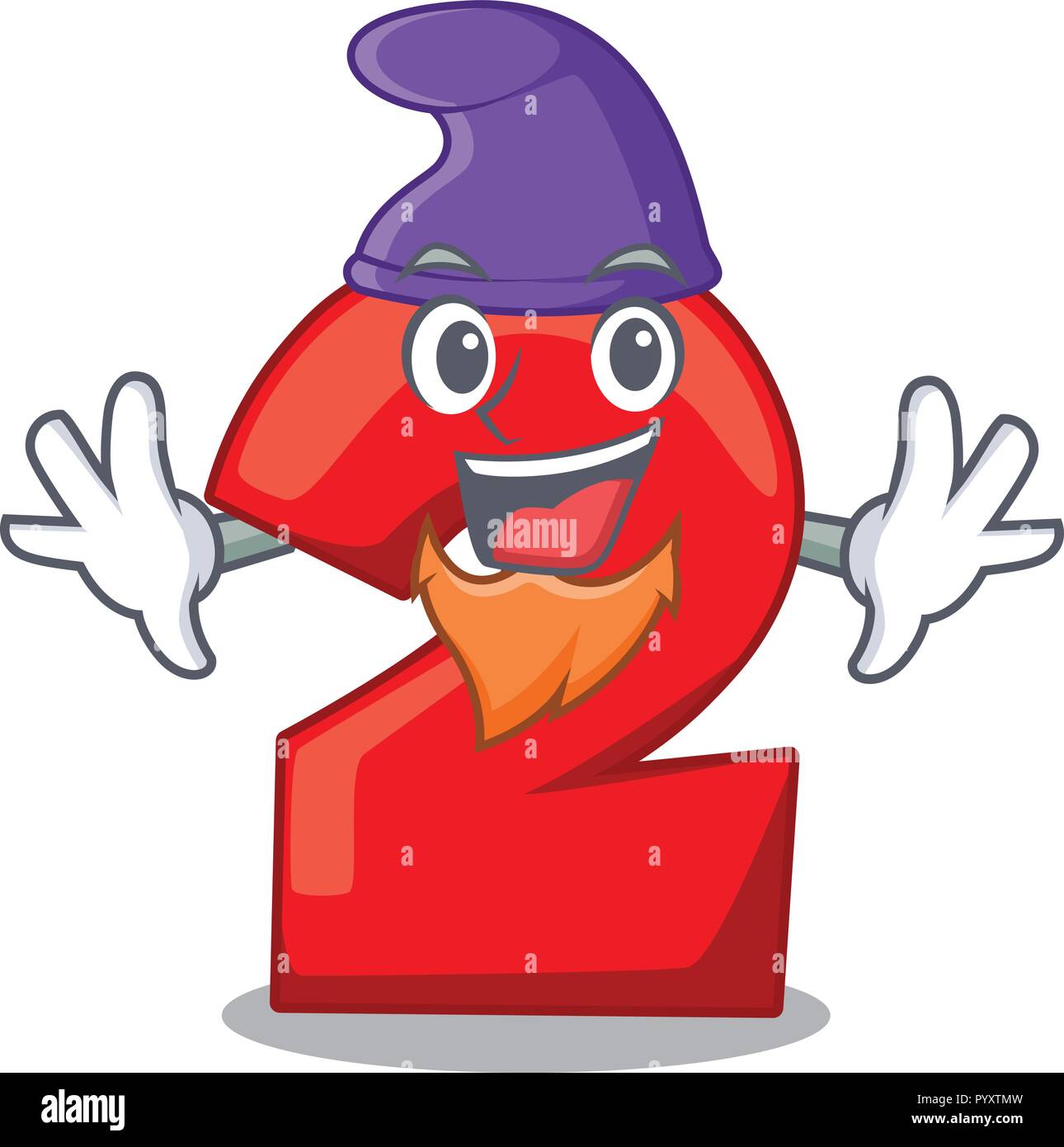 Elf cartoon paper number two on letter Stock Vector Image & Art - Alamy