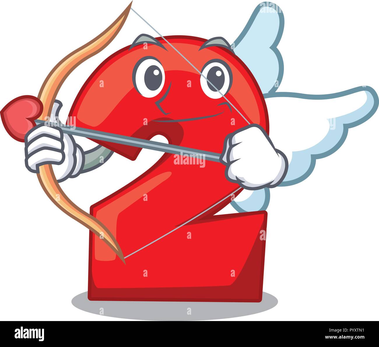 Cupid cartoon paper number two on letter Stock Vector Image & Art - Alamy
