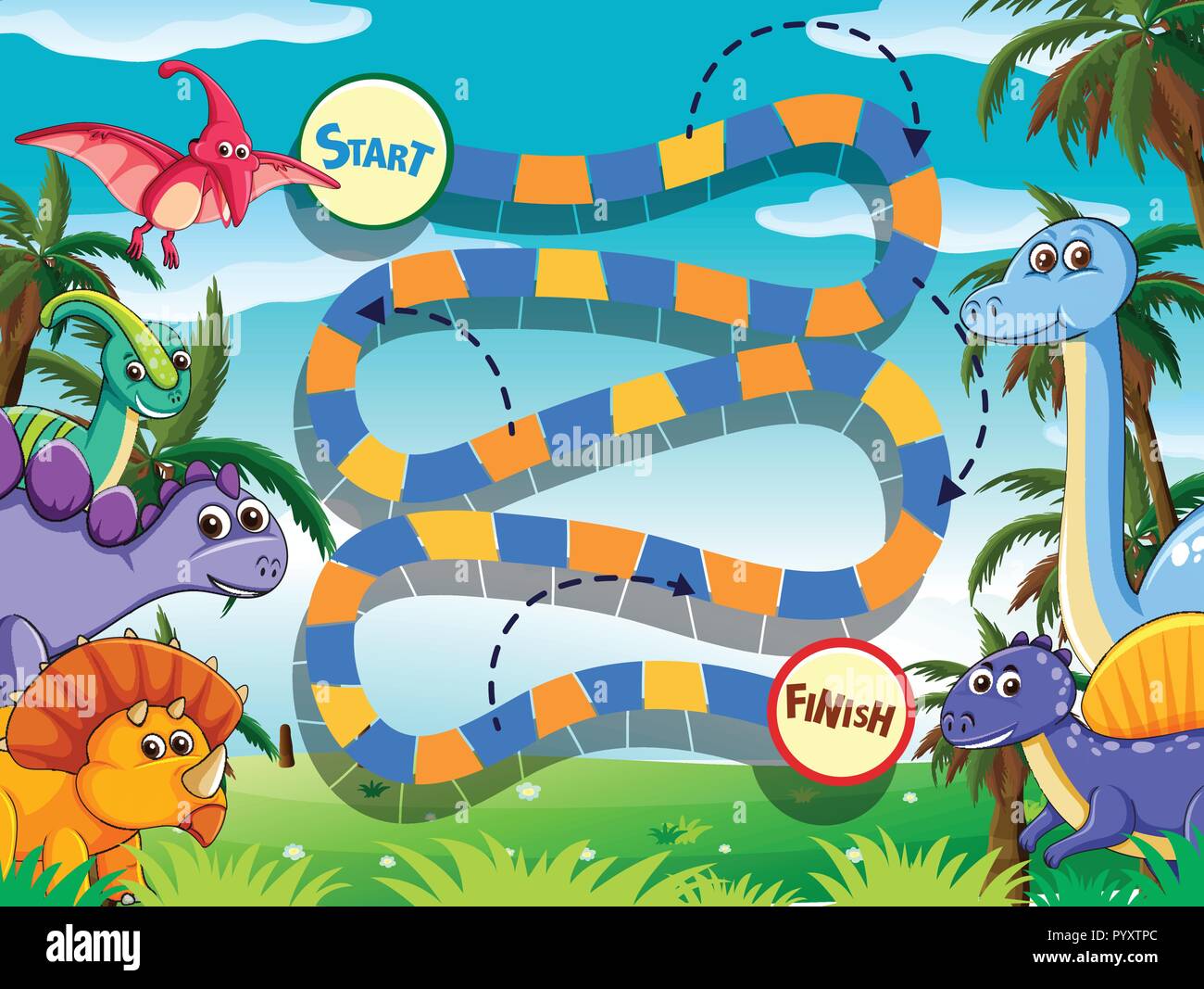 Dinosaur board game vector vectors hi-res stock photography and images ...