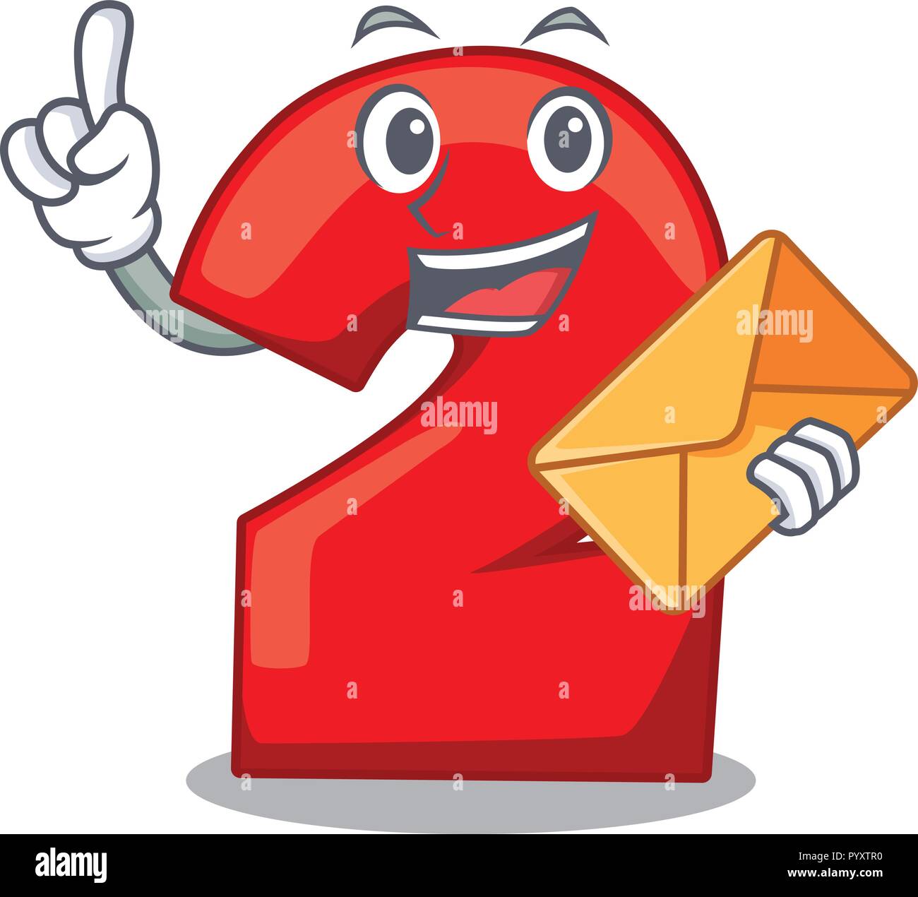 With envelope character number two on wooden door Stock Vector Image ...