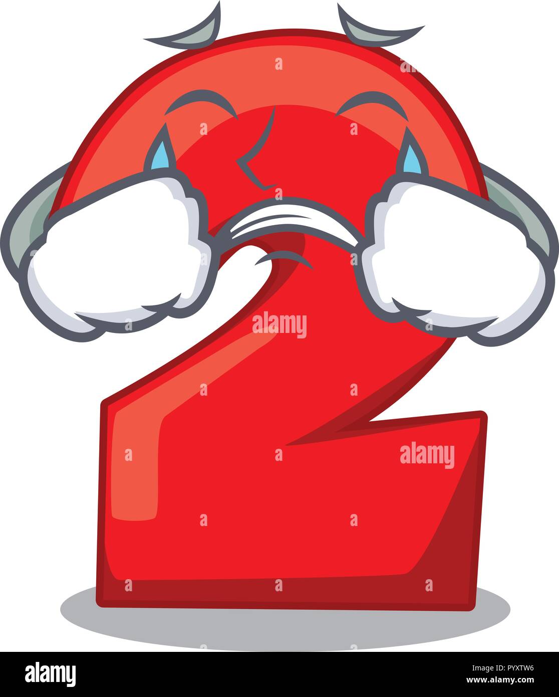 Crying cartoon cake birthday candle number two Stock Vector Image & Art ...