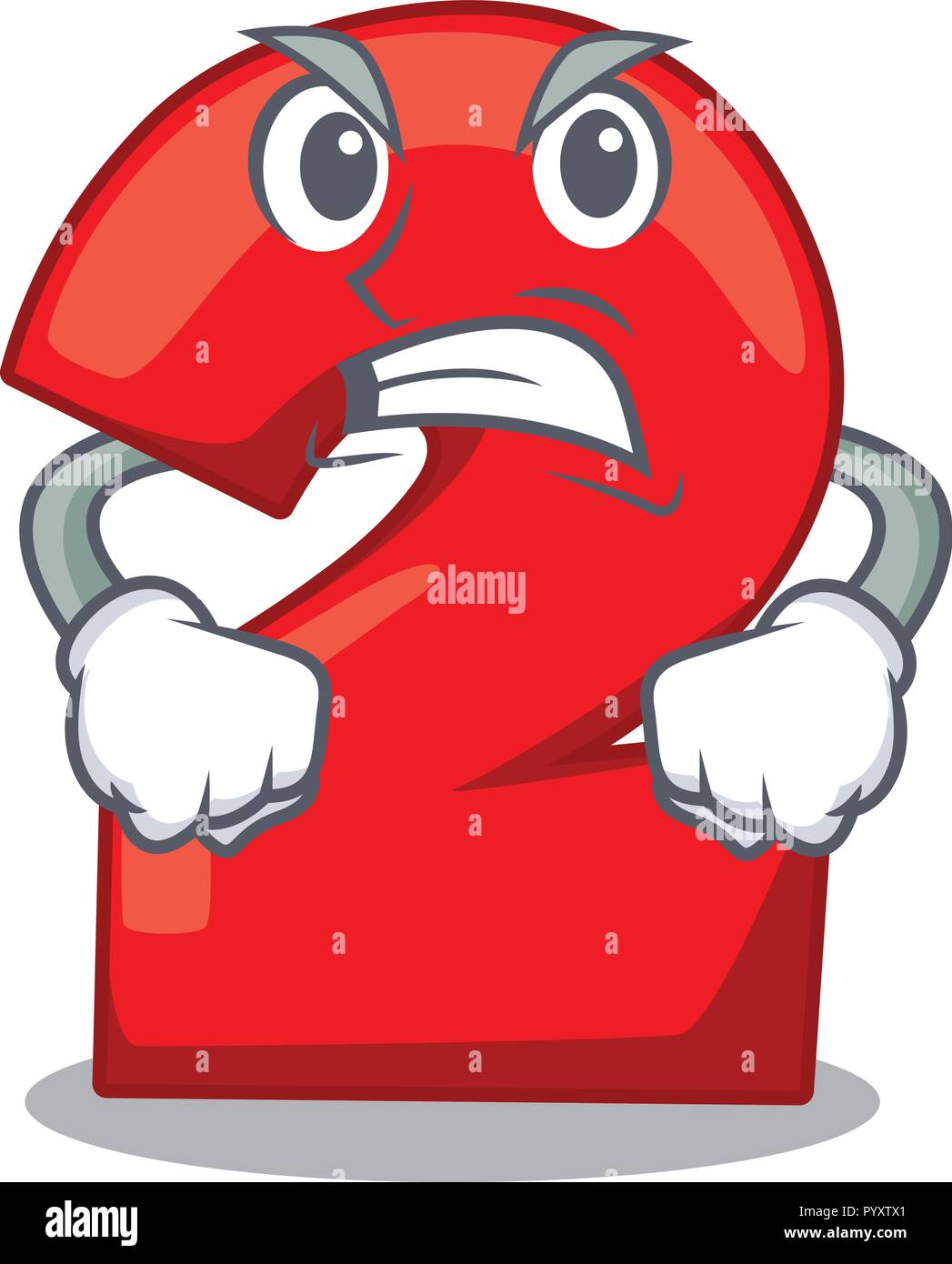 Angry cartoon cake birthday candle number two Stock Vector Image & Art ...