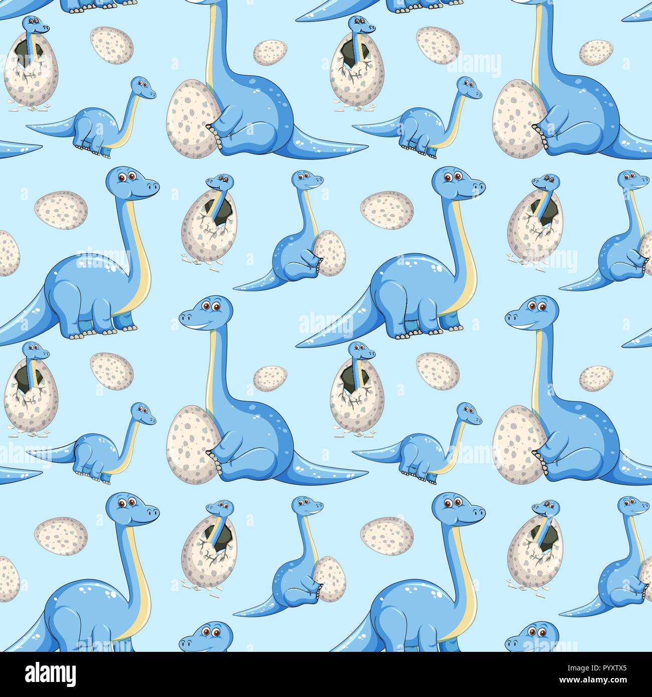 Blue dinosaur seamless background illustration Stock Vector Image & Art ...