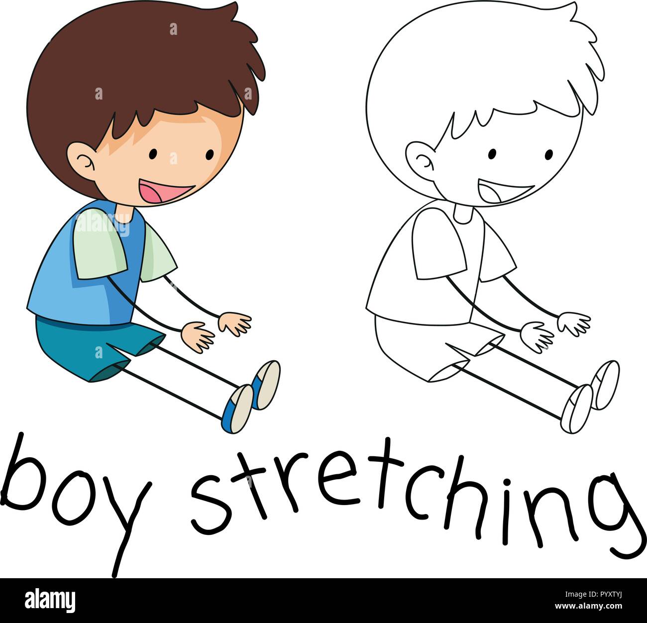 Man cartoon stretching design hi-res stock photography and images - Alamy