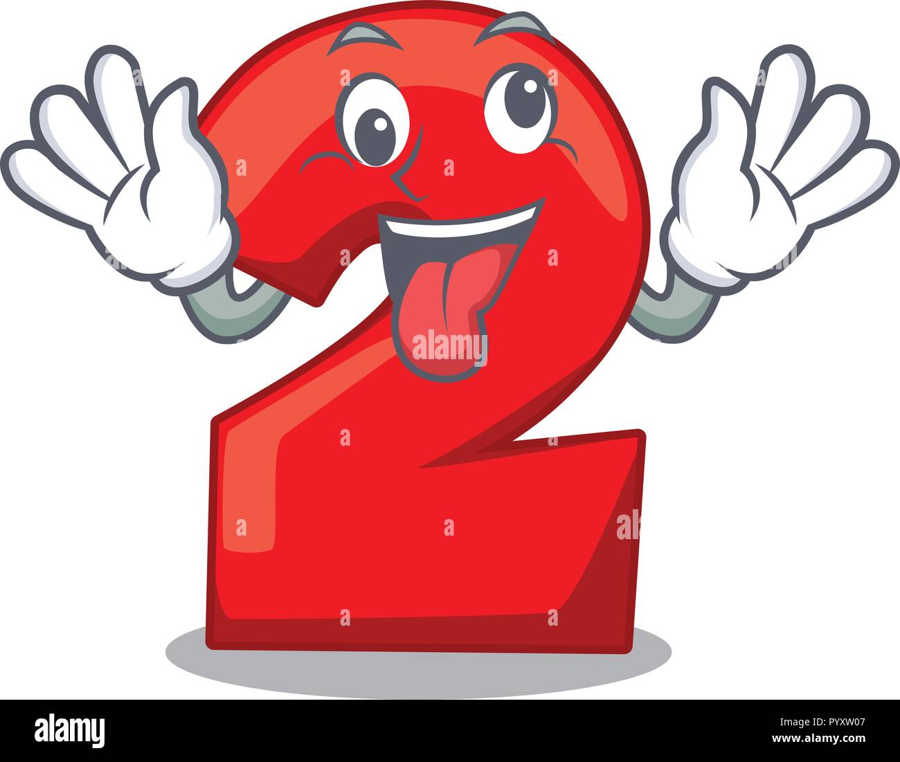 Crazy number two red isolated on mascot Stock Vector Image & Art - Alamy