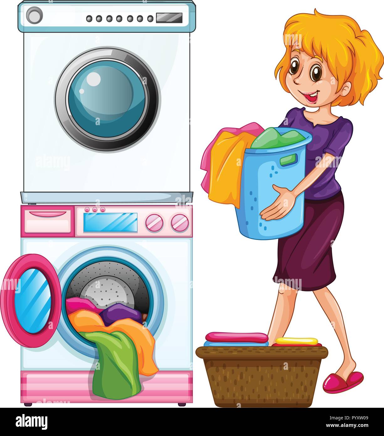 Woman cleaning doing house Stock Vector Images - Alamy