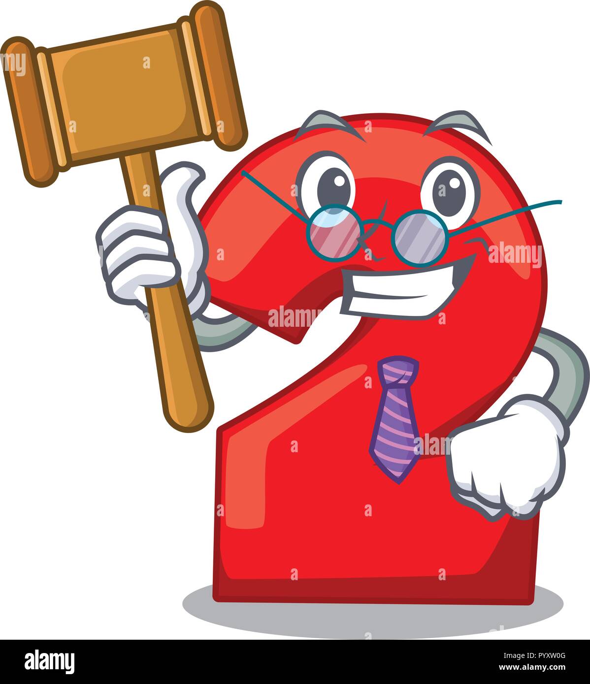 Judge number two red isolated on mascot Stock Vector Image & Art - Alamy