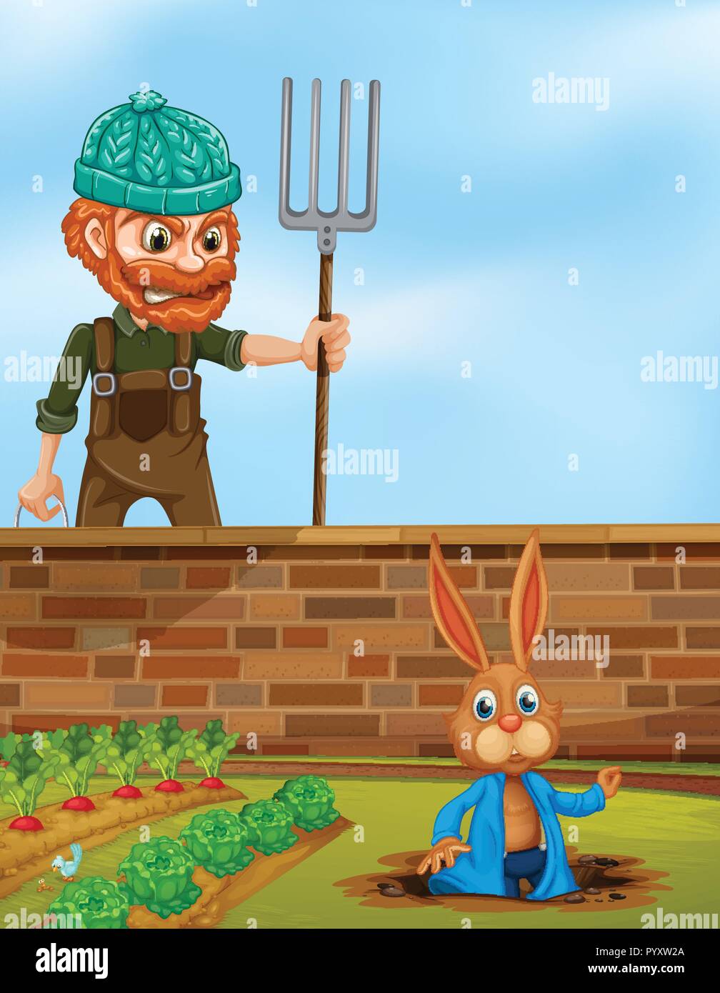 Farmer in field harvesting Stock Vector Images - Alamy