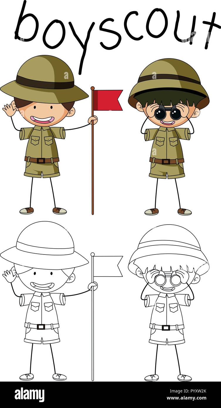 Doodle graphic of boyscout illustration Stock Vector Image & Art - Alamy